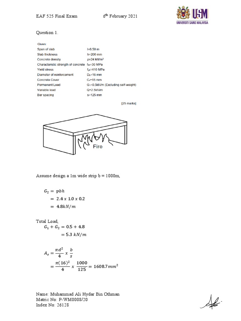 Final Exam Sample Fire Engineering | PDF | Continuum Mechanics | Civil ...