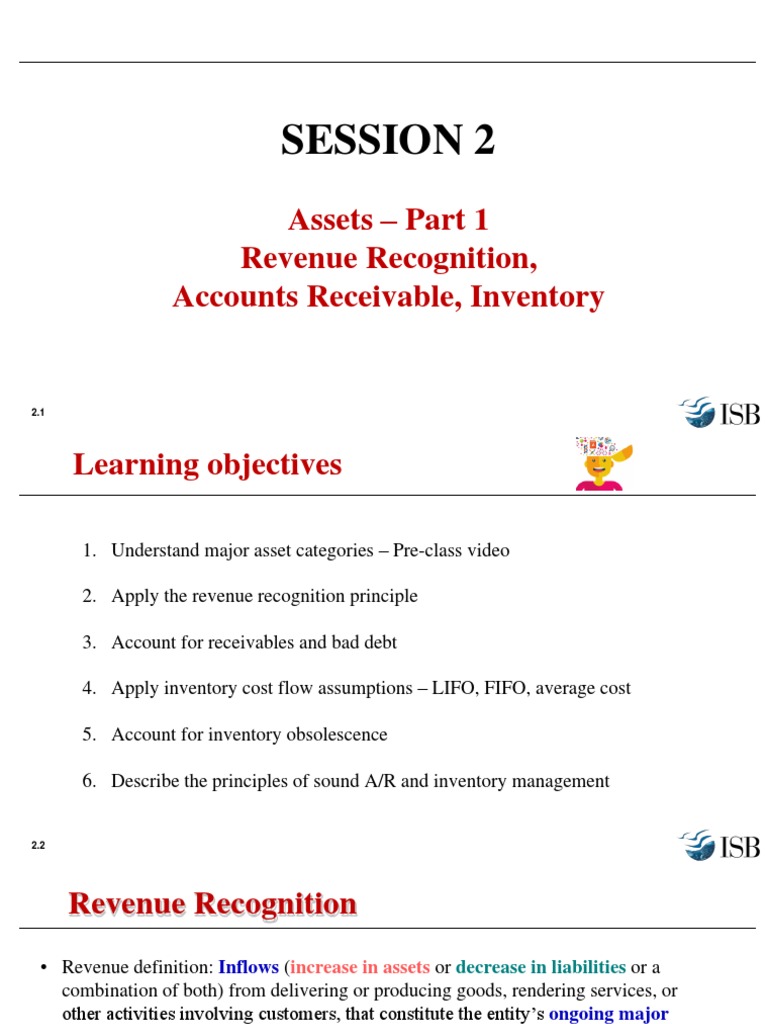 Session 2 Revenue Recognition AR Inventory | PDF | Cost Of Goods Sold ...
