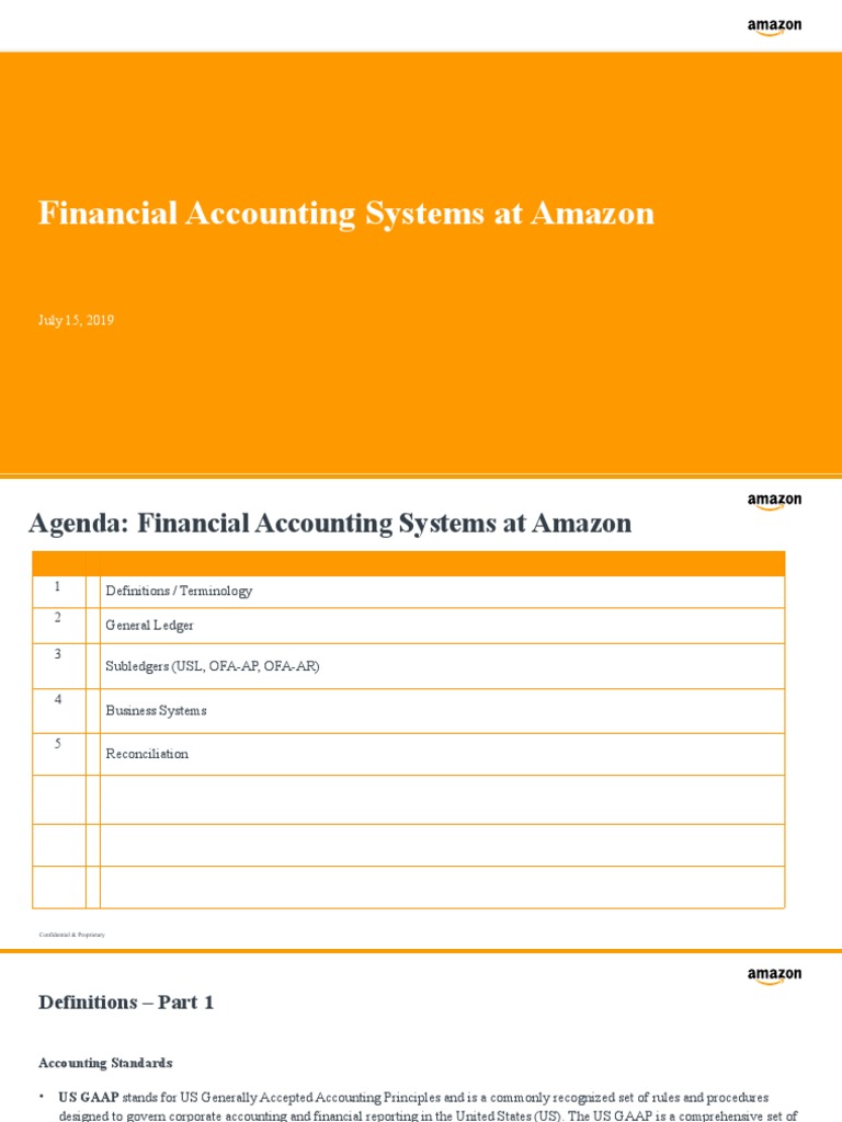 Financial Accounting Systems at Amazon: July 15, 2019 | PDF | Debits ...
