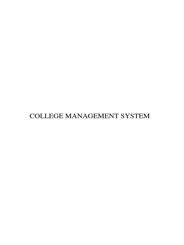 College Management System | PDF | Databases | Software