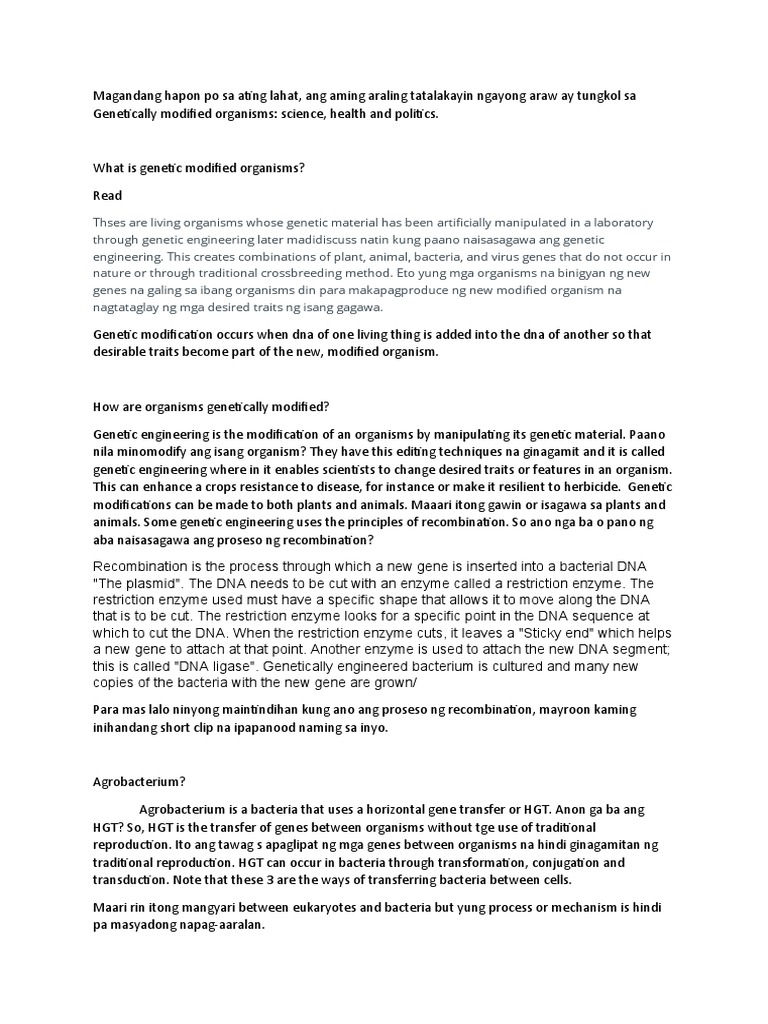 STS Report Script | PDF | Plasmid | Genetic Engineering