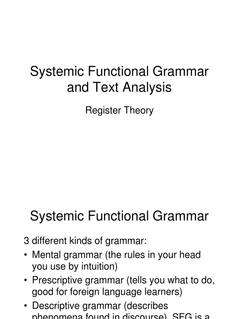 Systemic Functional Grammar and Text Analysis | Ellipsis | Linguistics