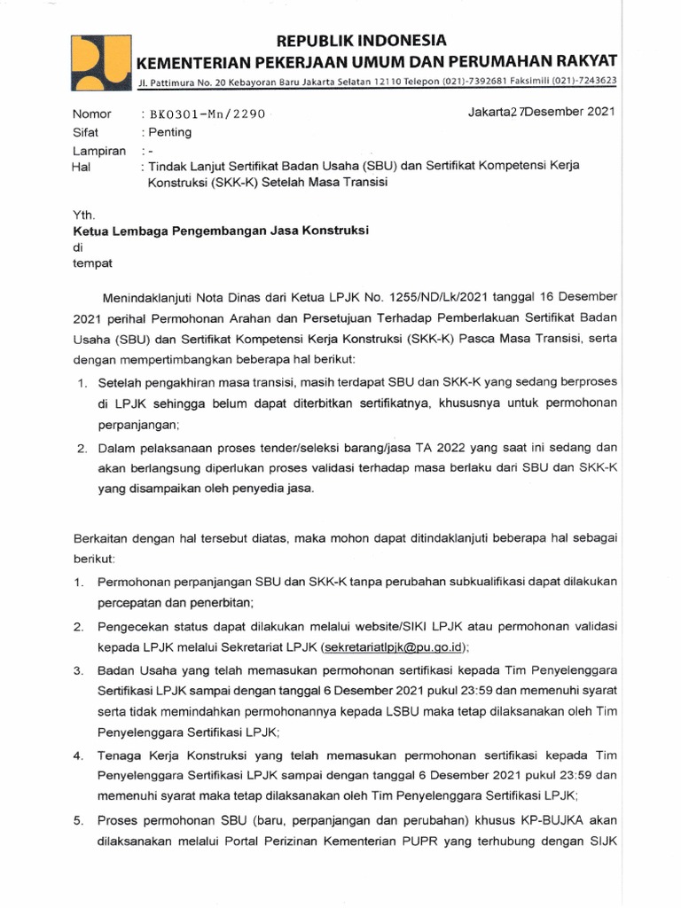 BK0301-MN2290 Tindak Lanjut SBU Dan SKK | PDF