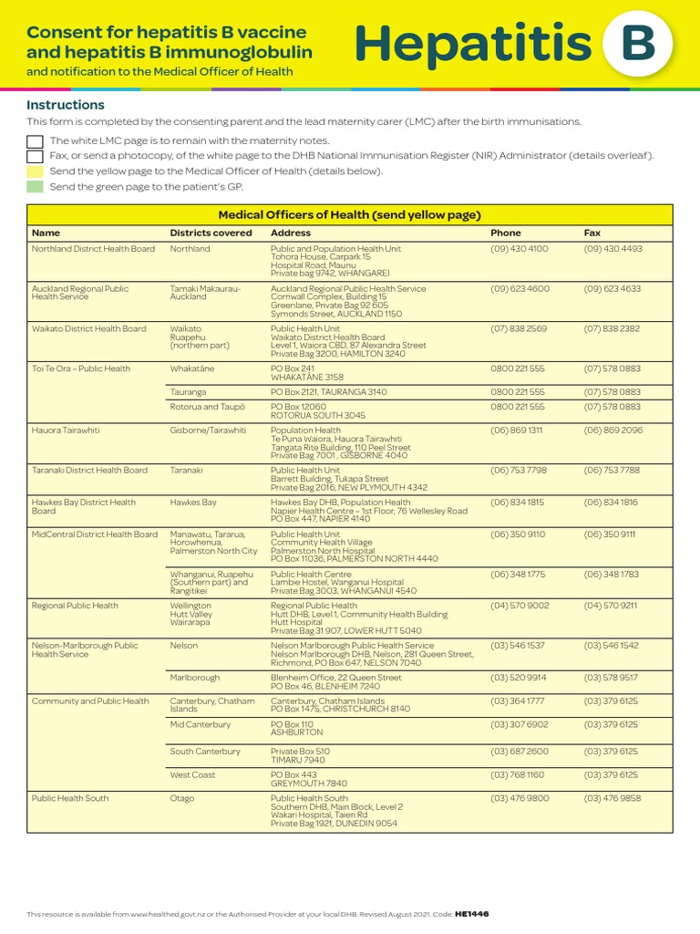 HE1446 - Hepatitis B Consent Form - 0 | PDF | Hepatitis B | Vaccines