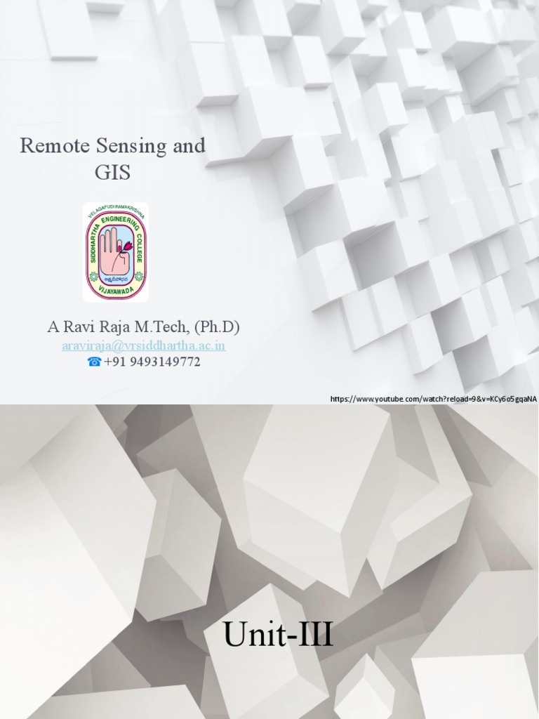Remote Sensing And Gis Unit Iii Pdf Remote Sensing Geographic