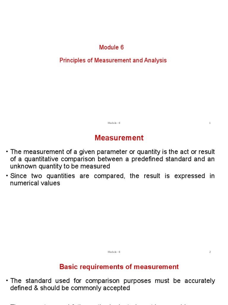 Principles of Measurement and Analysis: Module - 6 1 | PDF | Errors And Residuals | Accuracy And ...