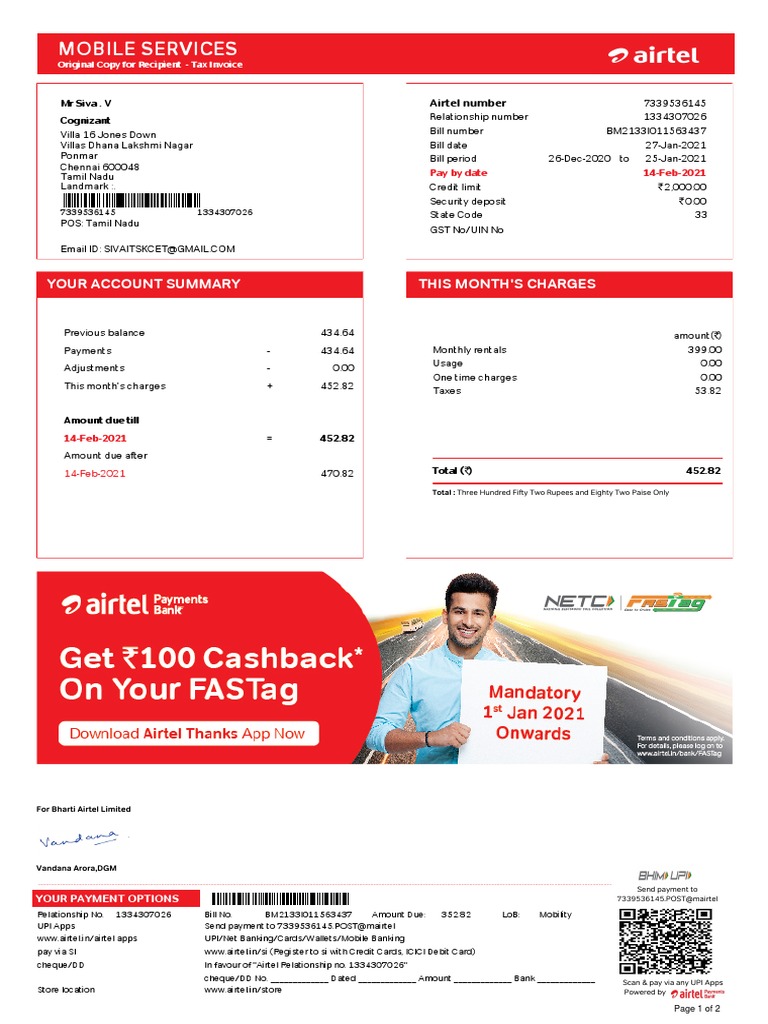 Mobile Services: This Month'S Charges Your Account Summary | PDF ...