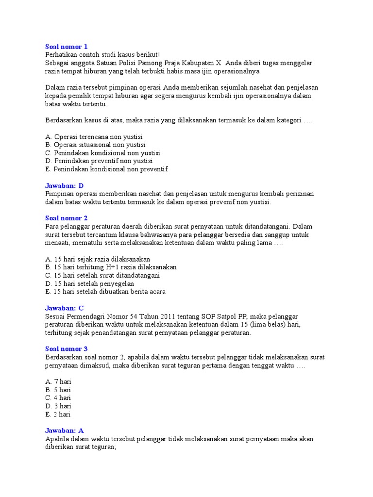 Soal Satpol PP | PDF