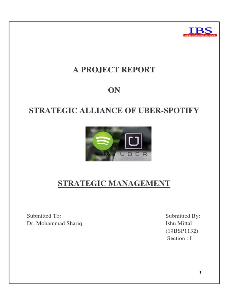 A Project Report ON Strategic Alliance of Uber-Spotify | PDF | Spotify ...