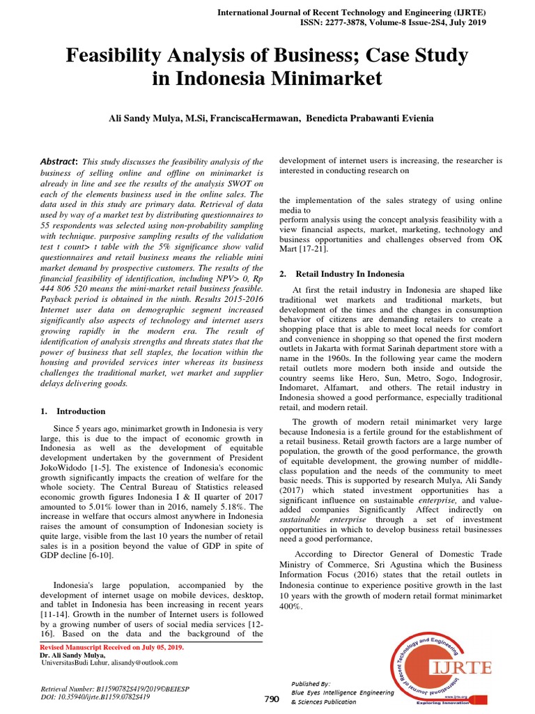 Feasibility Analysis of Business Case Study in Indonesia Minimarket ...