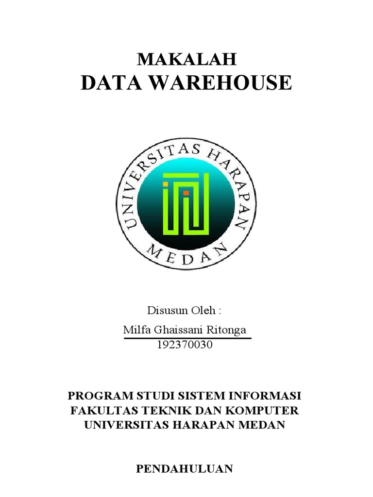 Makalah Data Warehouse 192370030 | PDF | Komputer