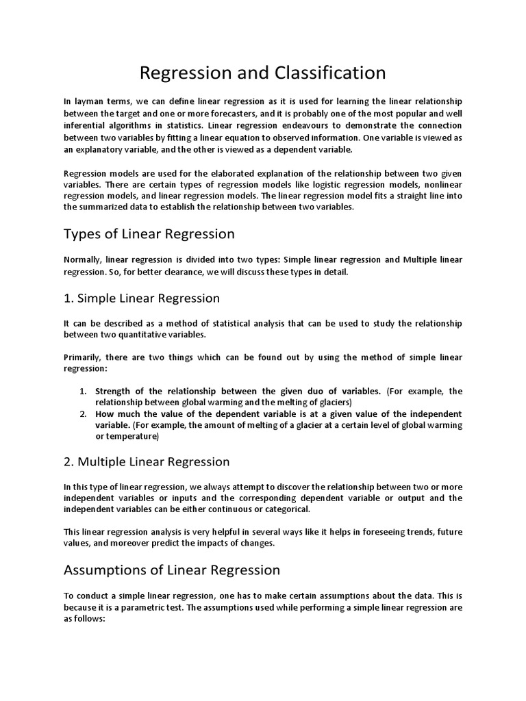 Regression and Classification | PDF | Regression Analysis | Least Squares
