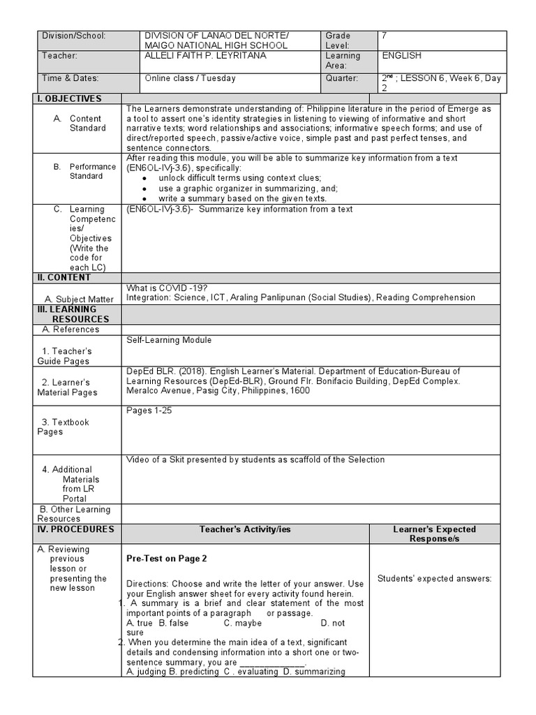 COT2 2021 Observation On January 2022 | PDF | Teachers | Learning