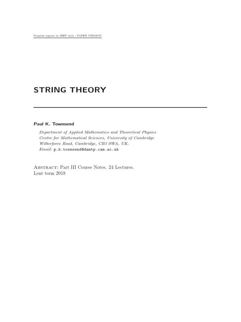 String Part III | PDF | String Theory | Quantum Gravity