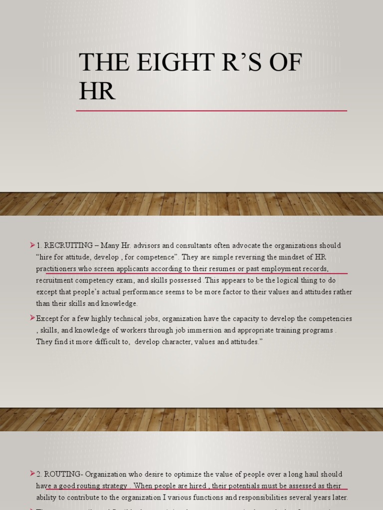 The Eight RS of HR | PDF | Competence (Human Resources) | Recruitment