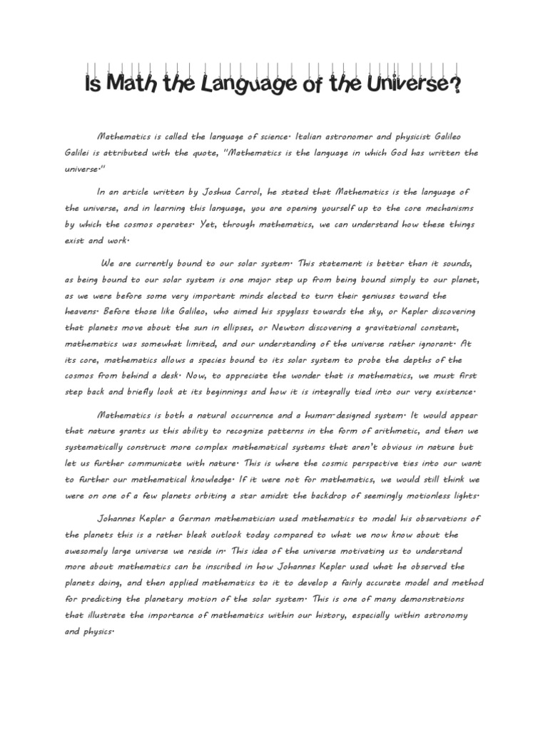 Math: The Universe's Language | PDF | Planets | Mathematics