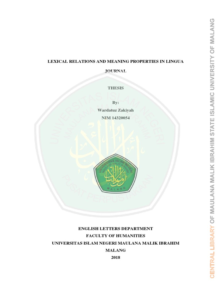 Lexical Relations in Lingua Journal | PDF | Lexical Semantics | Noun