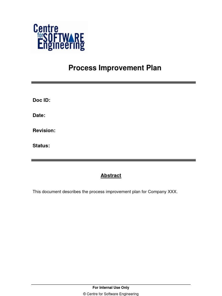 Sample Process Improvement Plan | PDF | Quality Assurance | Risk Management
