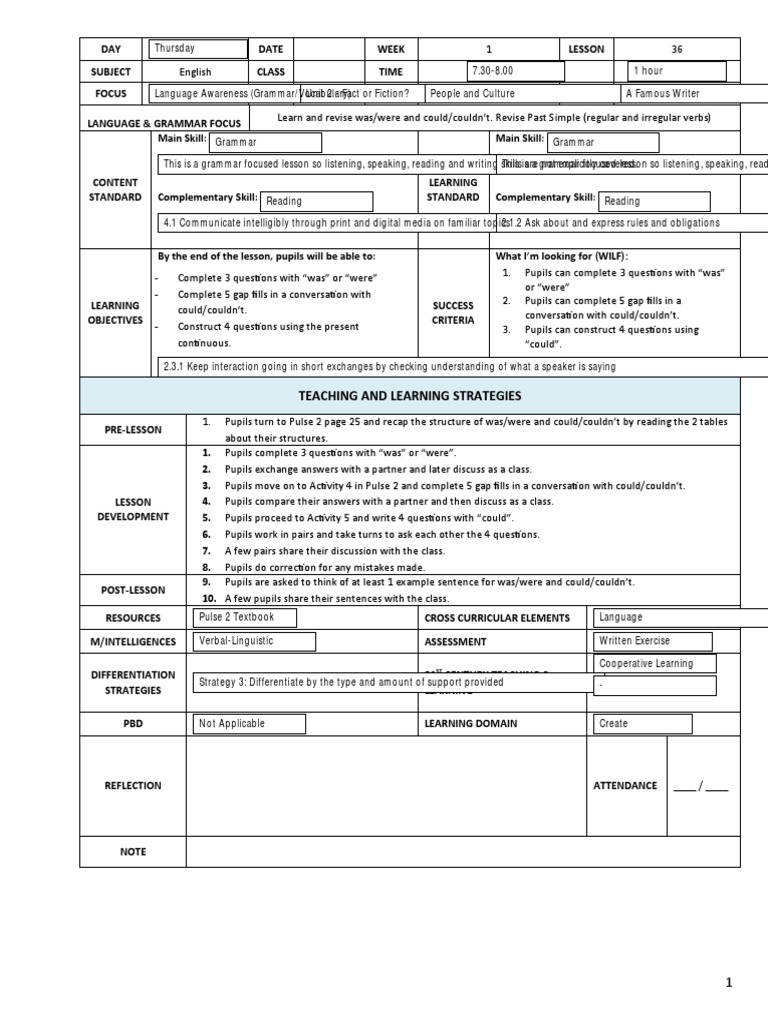 Form 1 Lesson 36 Language Awareness | Download Free PDF | Grammar ...