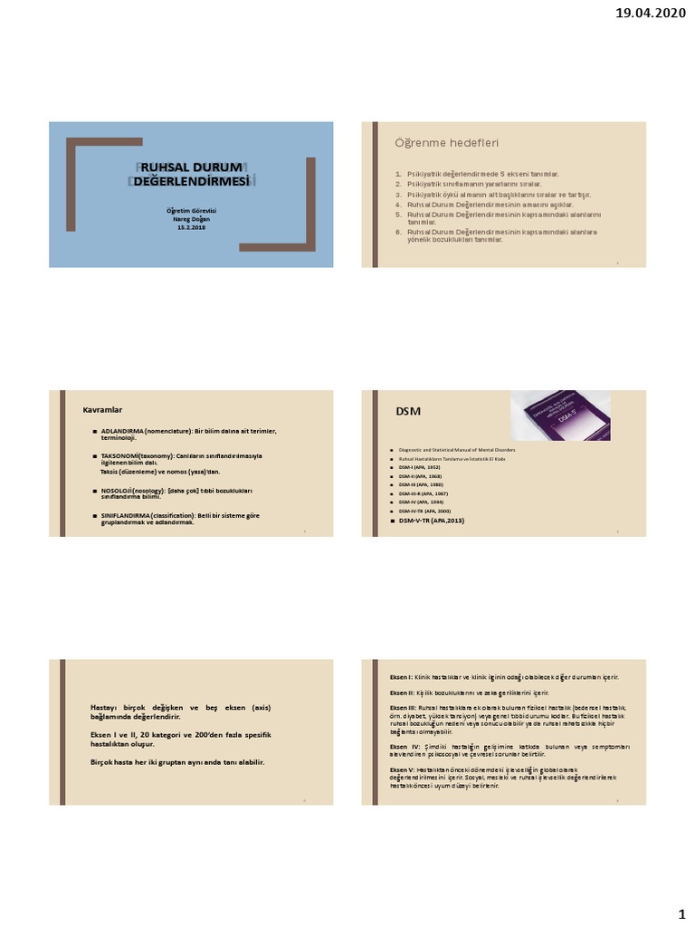Ruhsal Durum Değerlendi̇rmesi̇ Öh | PDF