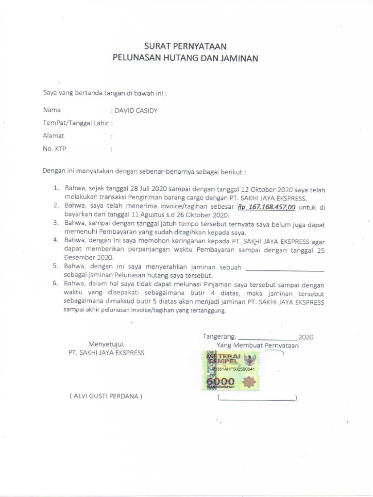 Surat Pernyataan Jci | PDF