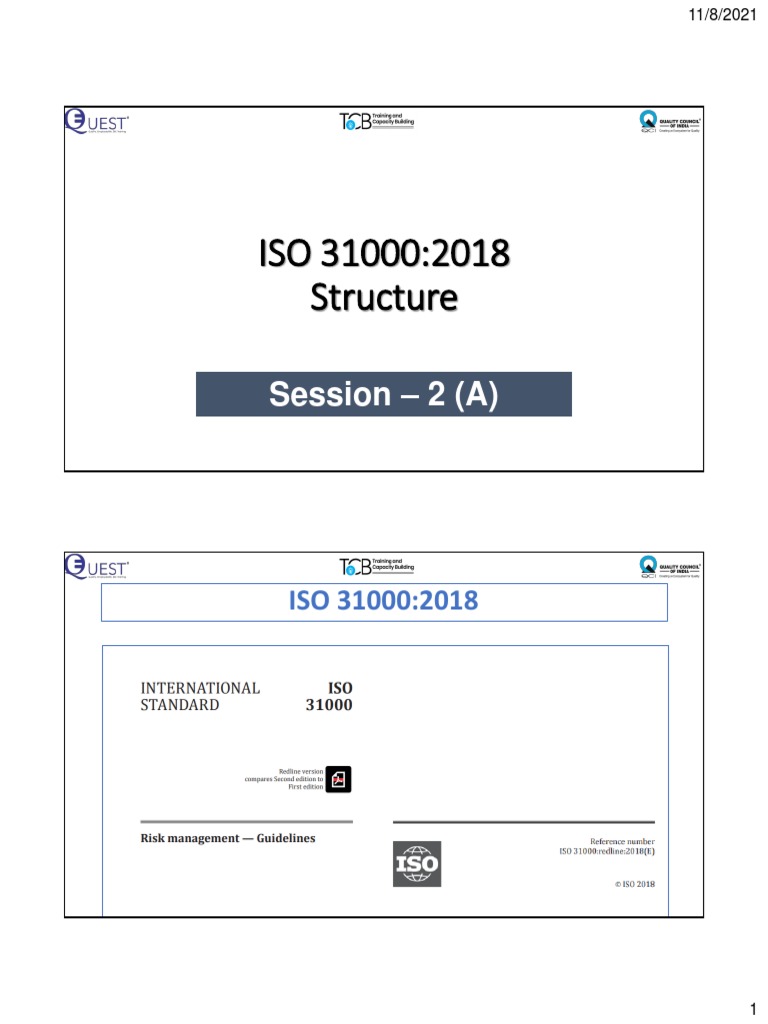 ISO 31000:2018 Structure: Session - 2 (A) | PDF | Risk | Risk Management
