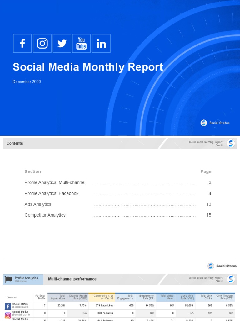 Social Media Monthly Report: December 2020 | PDF | Popular Culture ...