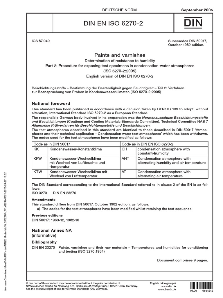 Din en Iso 6270 - en - 02 | PDF | Regulation | Europe