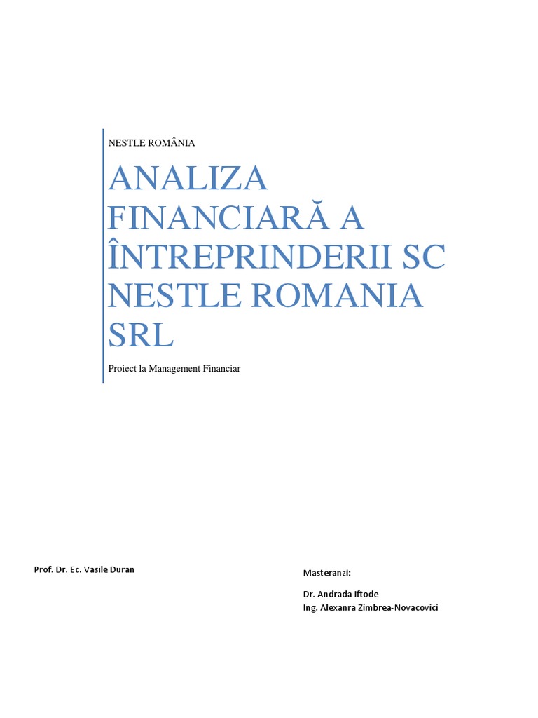 Proiect La Management Financiar | PDF