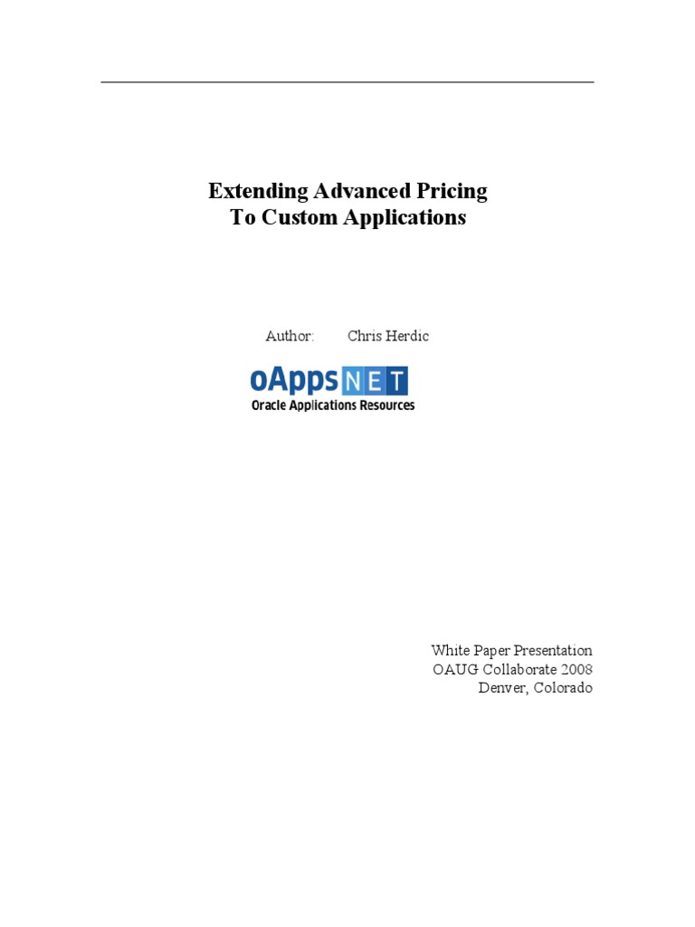 Extend QP Custom Applications | PDF | Oracle Database | Pl/Sql