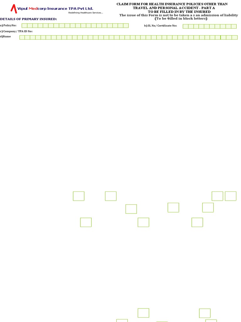 Claim Form | PDF | Insurance | Hospital