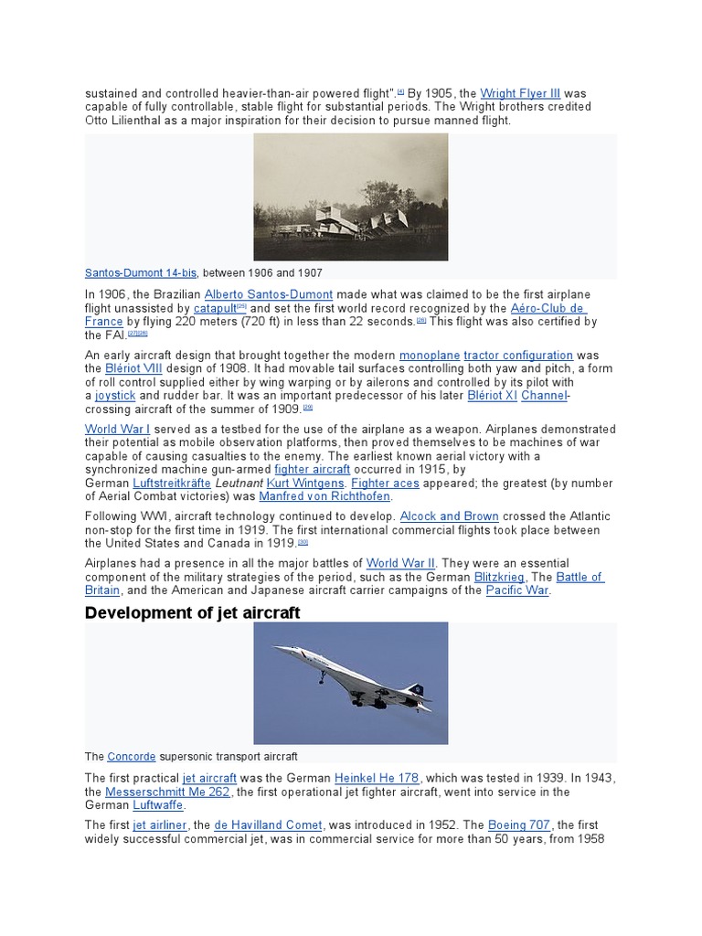 The Development and Evolution of Powered Flight: From the Wright ...