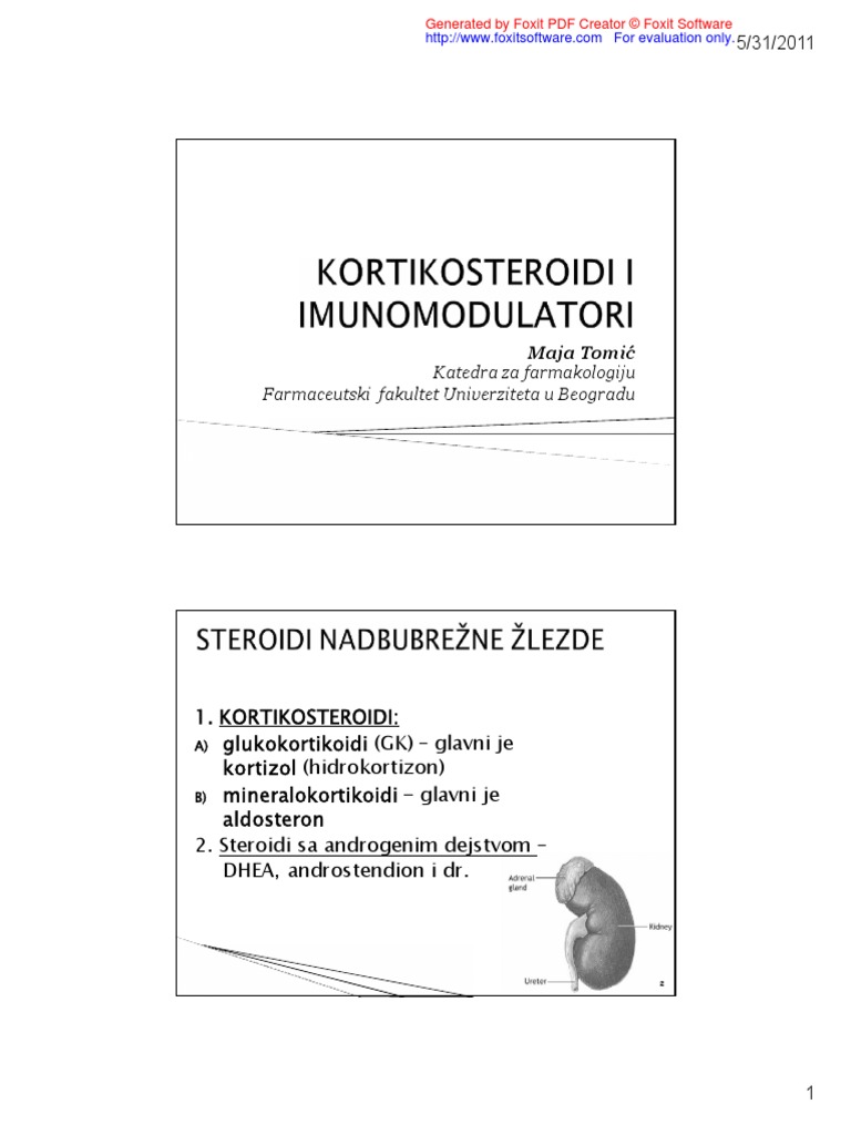 Kortikosteroidi I Imunomodulatori | PDF