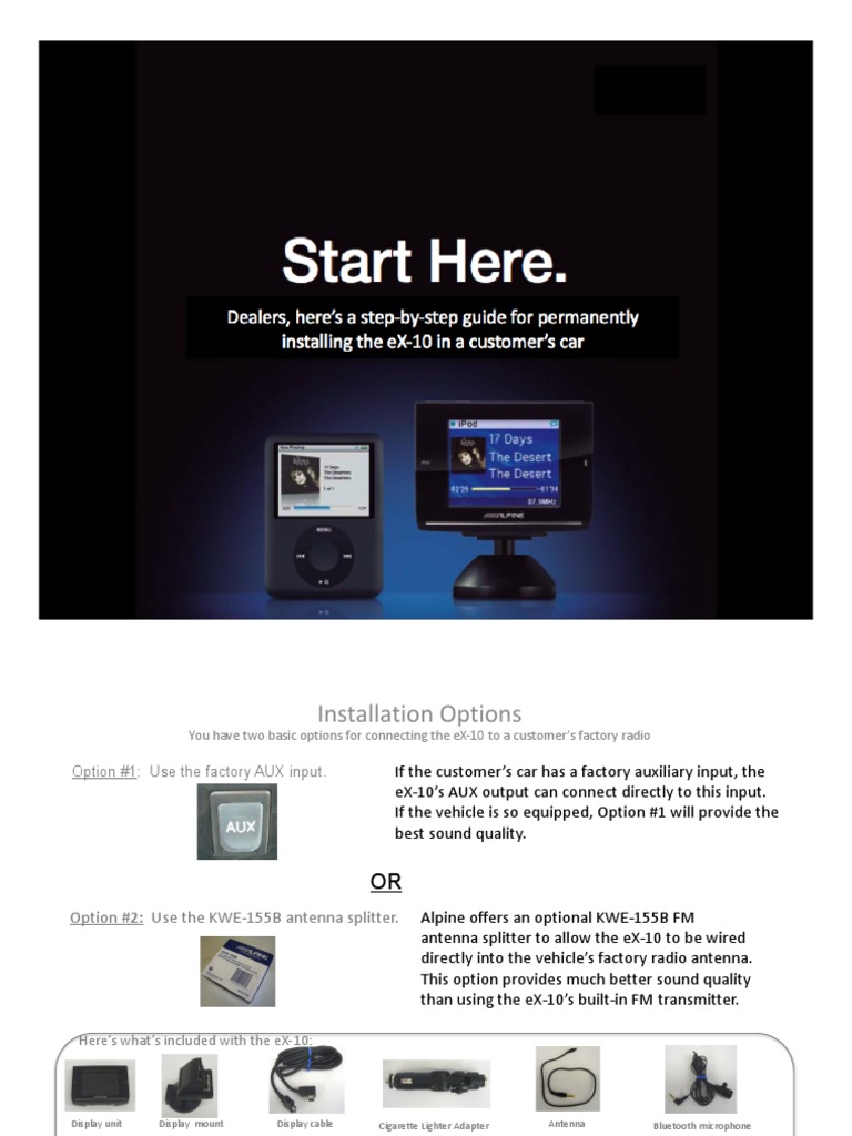 Ex-10 Installation Guide | PDF | Electrical Connector | I Pod