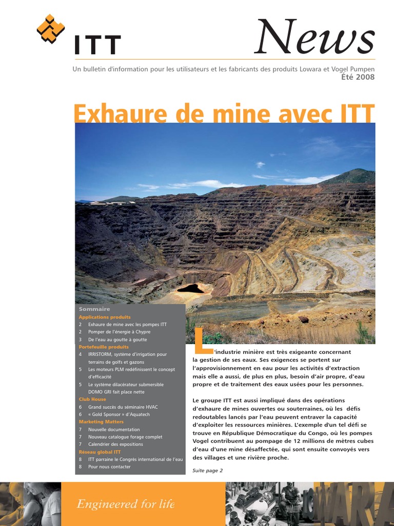 Exhaure À Ciel Ouvert | PDF | Pompe | Exploitation minière