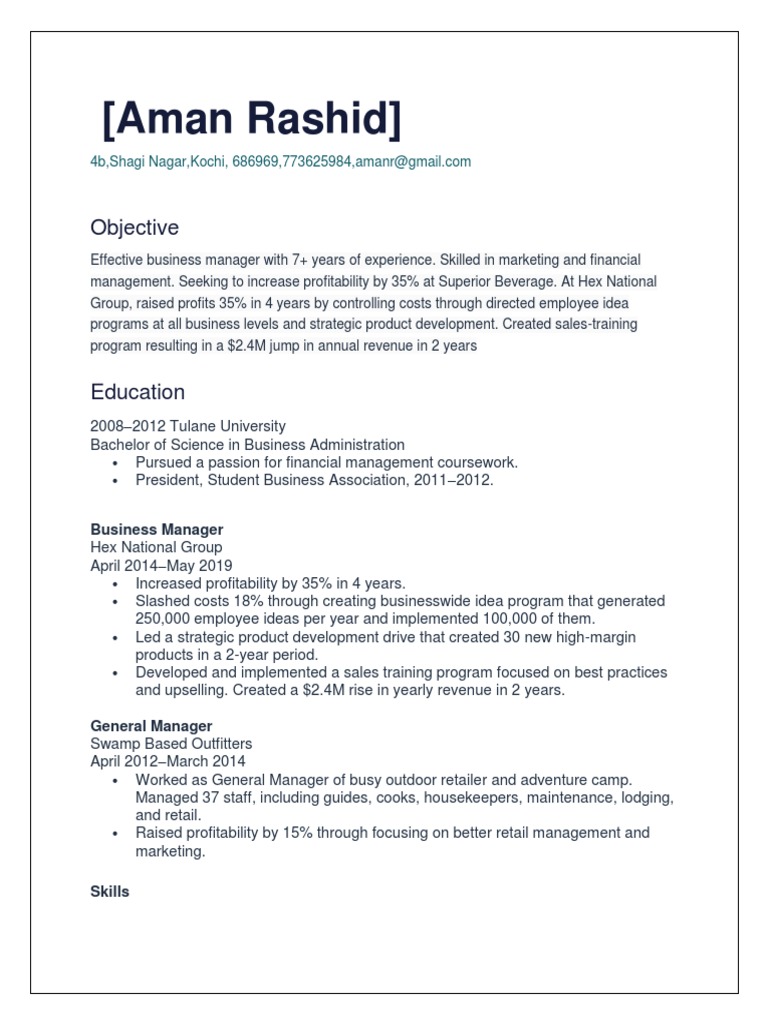 (Aman Rashid) : Objective | PDF