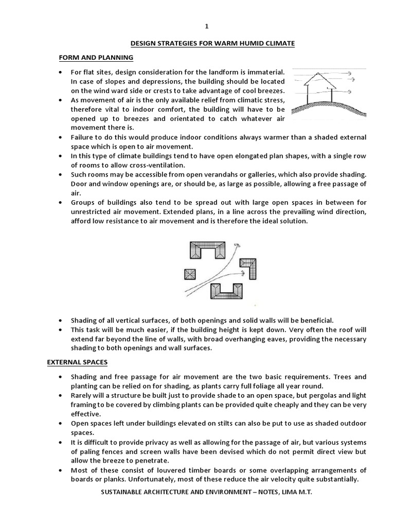 16.design Strategies For Warm Humid Climate | PDF | Roof | Humidity