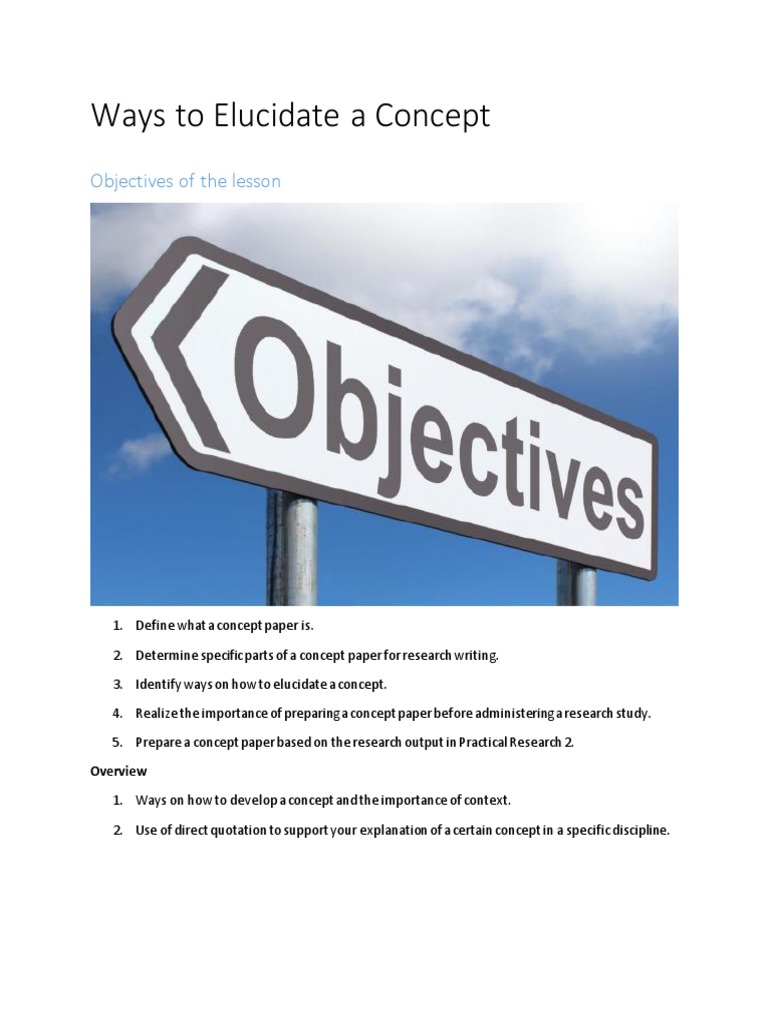 Ways To Elucidate A Concept | PDF | Concept | Definition