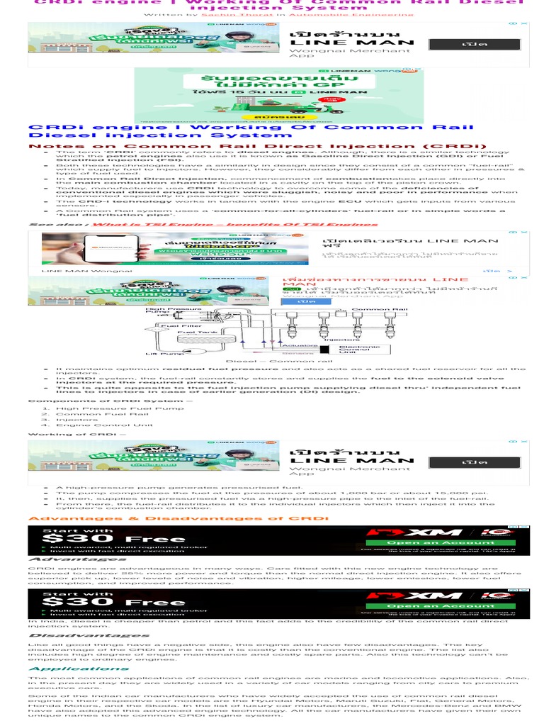 CRDi Engine Working of Common Rail Diesel Injection System | PDF ...
