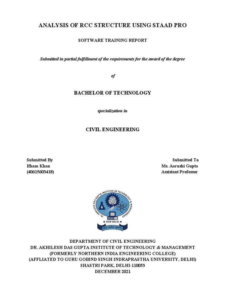 Analysis of RCC Structure Using Staad Pro | PDF | Beam (Structure) | Foundation (Engineering)
