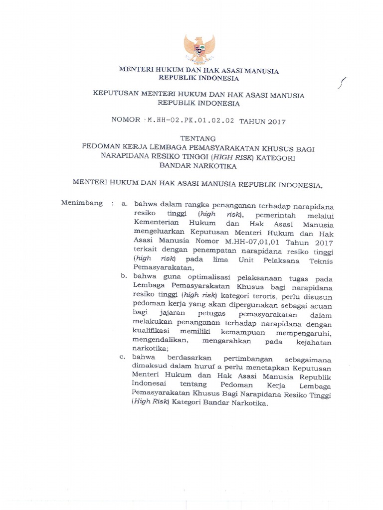 Pedoman Lengkap Pengamanan dan Pembinaan Narapidana Resiko Tinggi ... Pedoman Lengkap Pengamanan dan Pembinaan Narapidana Resiko Tinggi ...