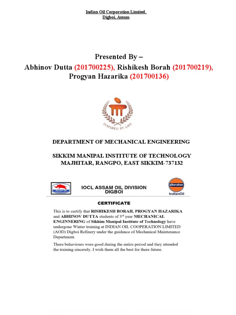 Iocl Pdf Oil Refinery Process Engineering