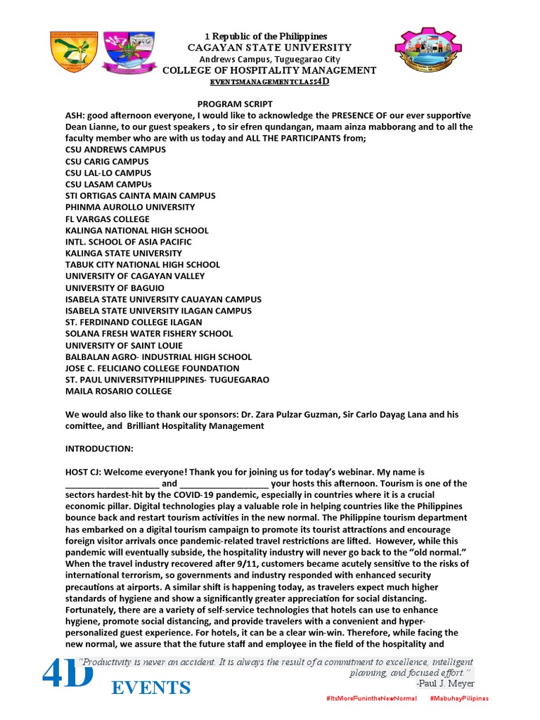 Program Script Final | PDF