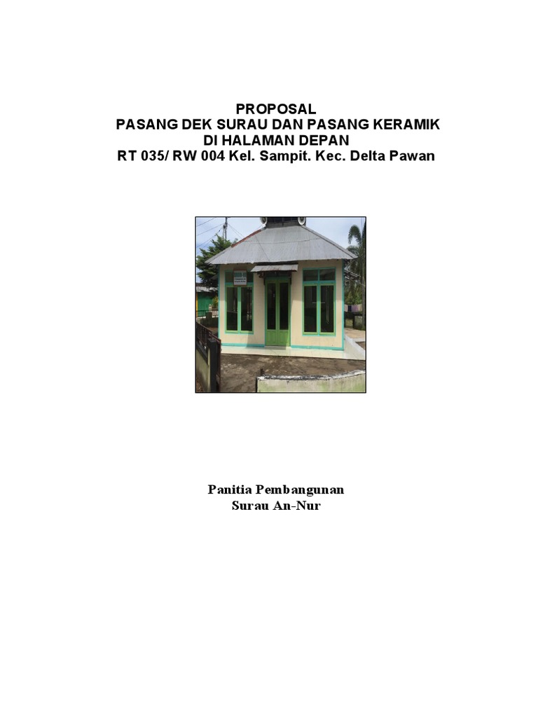 Proposal Pembangunan Surau An-Nur | PDF