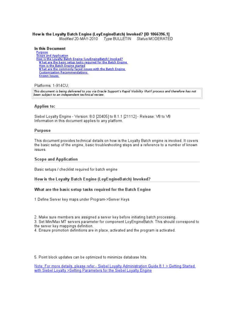 How Is The Loyalty Batch Engine | PDF | Database Transaction | Databases