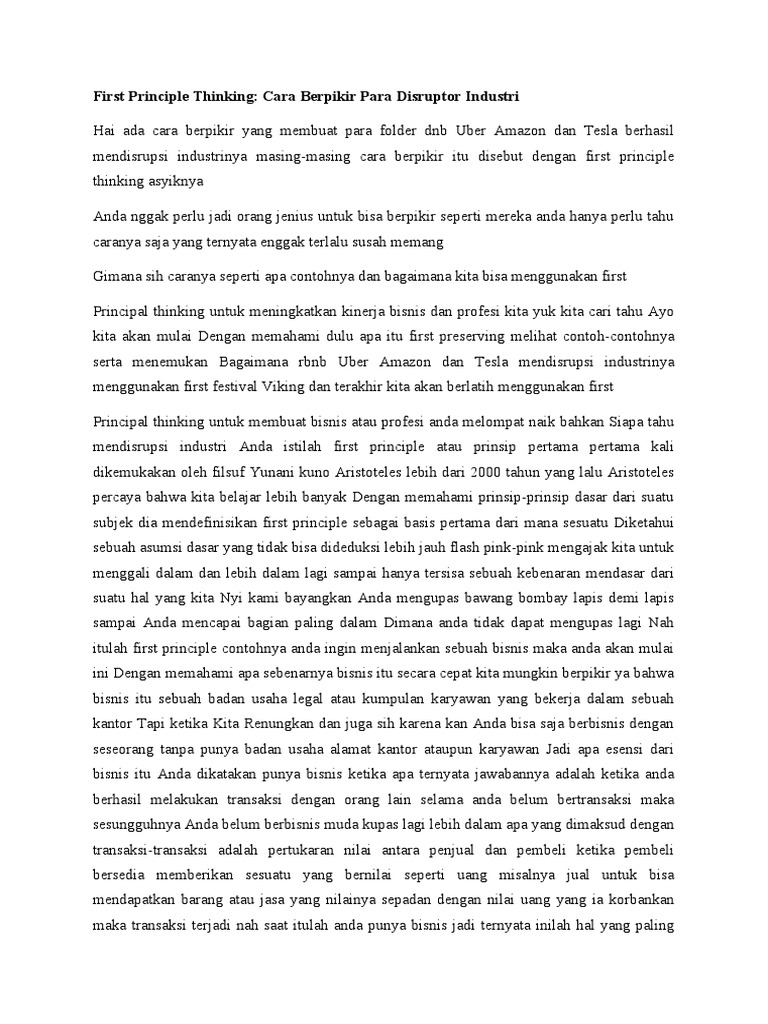 First Principle Thinking | PDF