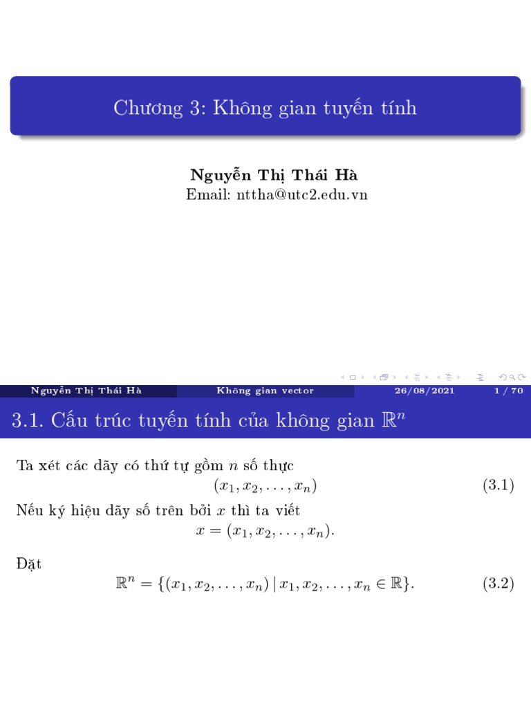 Chương 3 Khong Gian Vecto | PDF