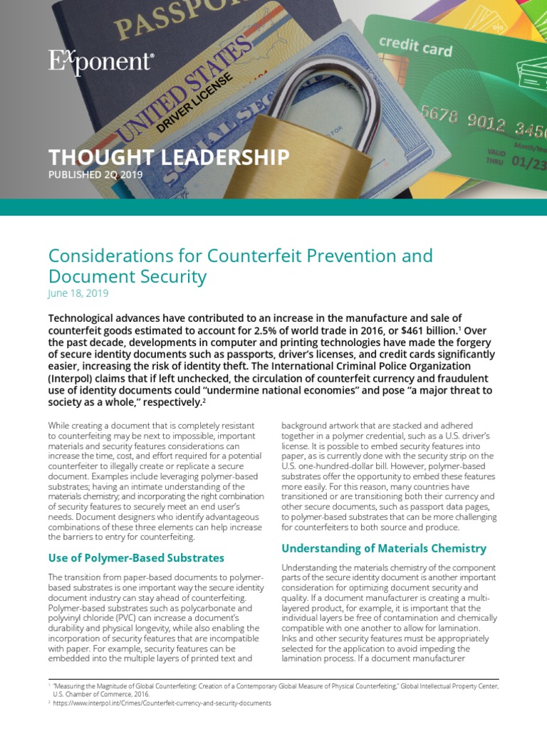 TL - Considerations For Counterfeit Prevention and Document Security ...