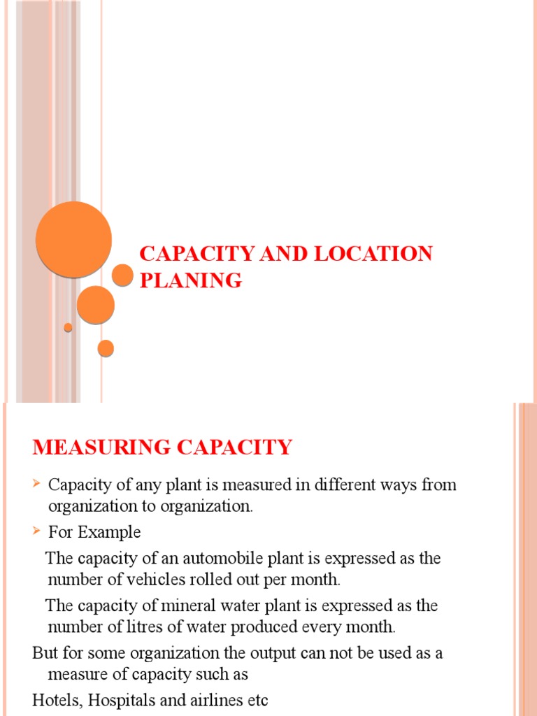 Capacity and Location Planing | PDF