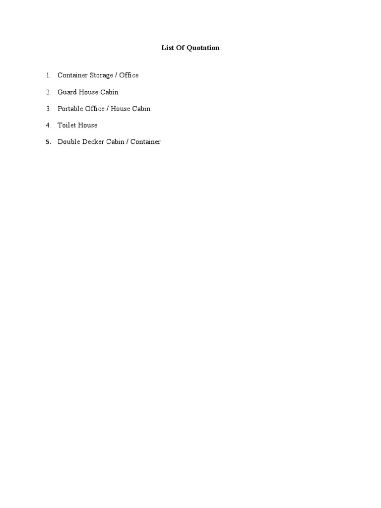 List of Quotation | PDF
